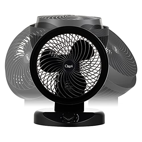 Ozeri Brezza 360 10" Oscillating Table Fan, with Orbital Motion Technology, Black