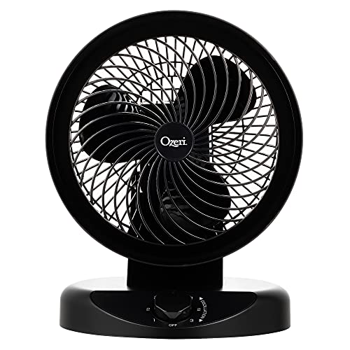 Ozeri Brezza 360 10" Oscillating Table Fan, with Orbital Motion Technology, Black