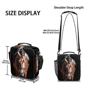 3D Horse Insulated Lunch Bag for School Office Work,Animal Horse Reusable Lunch Tote Bag with Adjustable Shoulder Strap, Leakproof Lunch Box Cooler Bag for Women/Men