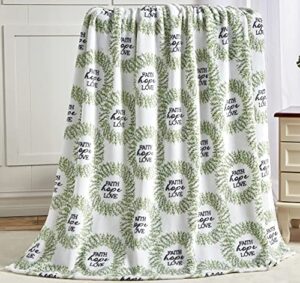 faith hope love oversized luxe plush throw blanket (50" x 70")