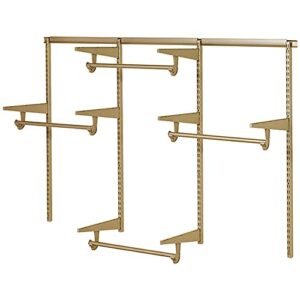 closet culture by knape & vogt culture 6 ft. steel closet hardware kit in satin gold shelving