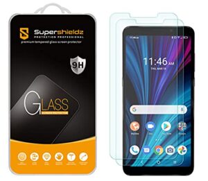 (2 pack) supershieldz designed for alcatel tcl a3x (a600dl) tempered glass screen protector, anti scratch, bubble free