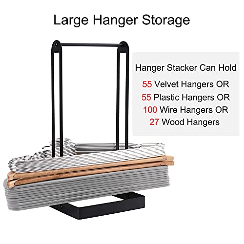 Hanger Organizer Stacker, Stainless Steel Hanger Rack, 110 Wire Hanger Holder Stand, Clothes Hanger Storage for Closet Laundry Room