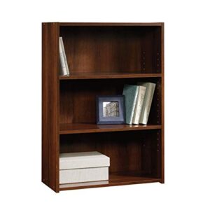 pemberly row modern engineered wood 3-shelf bookcase in brook cherry