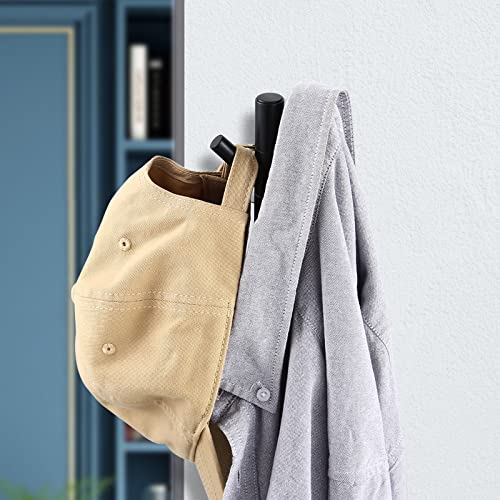 KES Wall Hooks Towel Hooks, Hooks for Hanging Heavy Duty, Wall Hangers for Clothes Double Hook, SUS304 Stainless Steel Matte Black, BRH200-BK