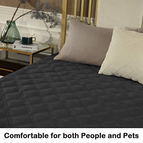 SUNNYTEX Waterproof & Reversible Dog Bed Cover Pet Blanket Sofa, Couch Cover Mattress Protector Furniture Protector for Dog, Pet, Cat(40"*50",Dark Grey/Grey)