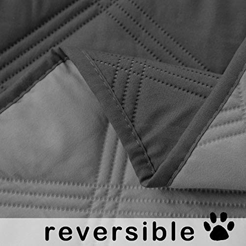 SUNNYTEX Waterproof & Reversible Dog Bed Cover Pet Blanket Sofa, Couch Cover Mattress Protector Furniture Protector for Dog, Pet, Cat(40"*50",Dark Grey/Grey)