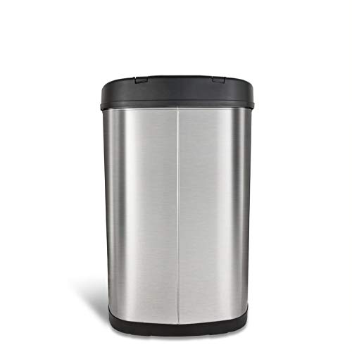 NINESTARS DZT-50-22, 13.2 GALLONS / 50 LTRS, Stainless Steel, Motion Sensor Trash CAN