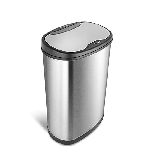 NINESTARS DZT-50-22, 13.2 GALLONS / 50 LTRS, Stainless Steel, Motion Sensor Trash CAN