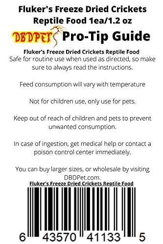 Fluker's Freeze Dried Crickets Reptile Food 1.2oz - Includes Attached DBDPet Pro-Tip Guide