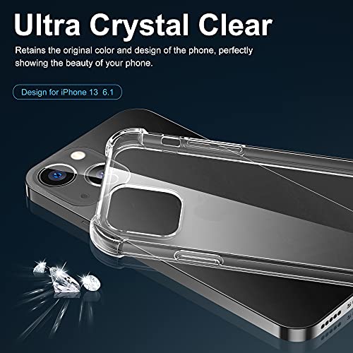 Migeec for iPhone 13 Clear Case Shockproof Phone Cover Protective Phone Case for iPhone 13, 6.1 inch