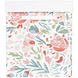 Sammy & Lou Painterly Floral Collapsible Felt Bin Hamper With Two Handles, Great For Holding Toys, Gear, Blankets, Clothes Or Just Keeping Clutter Out Of Sight, 15 in x 18 in x 15 in