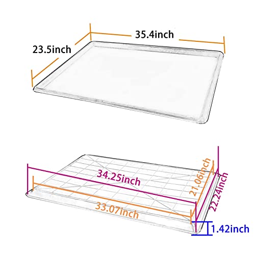 Confote 35.4 X 23.5 inch Replacement Tray for Dog Crate Pans Plastic Bottom for Pet Cages Crates Kennels Dogs Cat Rabbit Ferret Critter