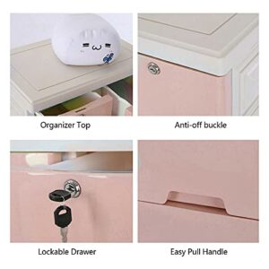 DENEST Plastic Dresser for Clothes Kids Dresser for Bedroom Organization and Storage 6 Drawers Tower Closet Drawers Portable Clothes Storage Cabinet with 4 Wheels for Home Nightstand (Pink)