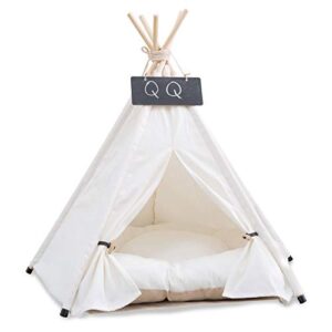 pet teepee with cushion for dogs and cats puppies house with bed pet tent bed indoor outdoor (modern)