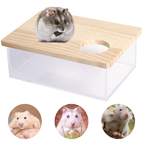 Hamster Sand Bath Shower Box Dwarf Chinchilla Sauna Room Acrylic Digging Sand Container Small Animals Bathroom Toilet for Gerbil Hedgehog Squirrel