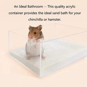 Hamster Sand Bath Shower Box Dwarf Chinchilla Sauna Room Acrylic Digging Sand Container Small Animals Bathroom Toilet for Gerbil Hedgehog Squirrel