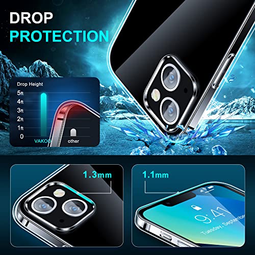 Vakoo for iPhone 13 Case, Anti-Yellow Soft Silicone Shockproof Protective Phone Case - Crystal Clear