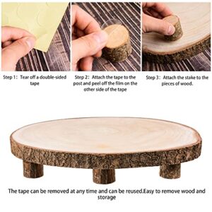 Dorhui 10-12 Inch Rustic Cake Boards Wood Cake Stand 12Inch Wood Slices Cake Serving Tray Wood Slices Cake Table Centerpiece, Wedding Party Crafts Home Decorations Party Tabletop Centerpieces