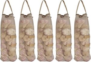 hanging mesh bags storage potatoes onion garlic net bags long and large net produce bags fruit veggies green pepper or garbage bag