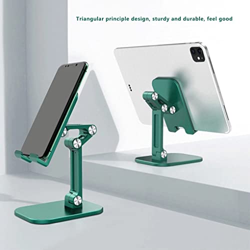 KUAW Cell Phone Stand, Angle Height Adjustable Phone Stand for Desk, Thick Case Friendly Phone Holder Stand for Desk, iPhone/Ipad/All Mobile Phones,Foldable Cell Phone Stand (Green)