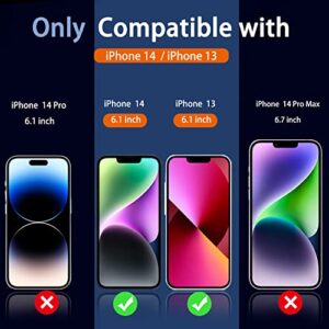 Ferilinso for iPhone 13 & iPhone 14 Privacy Screen Protector 2 Pack 9H Anti Spy Tempered Glass Privacy Screen for iPhone 13 iPhone 14 with 2 Pack Camera Lens Protector Case Friendly Accessories