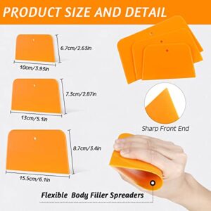 Frienda Body Filler Spreaders Automotive Body Fillers Plastic Auto Spreader Auto Body Spreader for Applying Fillers Putties Glazes Caulks and Paint (15, 3 Sizes)