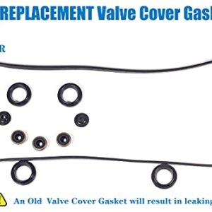 VS50493R Engine Valve Cover Gasket Set & Gasket Maker(650º F) Compatiable & With 94-02 Honda Accord EX LX DX SE Odyssey/97-99 Acura CL / 98-99 Isuzu Oasis 2.2L 2.3L valve cover gasket