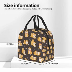 PrelerDIY Shiba Inu Brown Lunch Box - Insulated Lunch Bags for Kids Boys Girls Reusable Lunch Tote Bags, Perfect for School/Camping/Hiking/Picnic/Beach/Travel