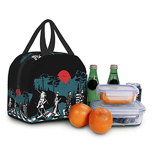 WCRSAIN Black Anime Lunch Bag Insulated Women Men Portable Lunch Box Reusable Tote For Travel Office Outdoor Beach Bento Storage Organizer