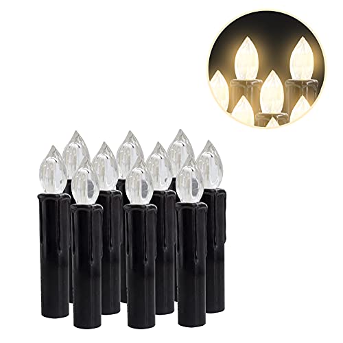 Gedengni Black Taper Candles with Remote Battery Operated Taper Candlesticks for Halloween Party Christmas Decoration