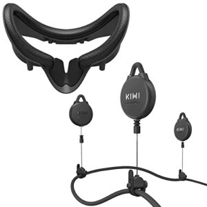 kiwi design vr facial interface bracket for valve index & vr cable management for vr link cable, 6 packs