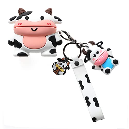 3D Milk Cow Case for Airpod Pro/Pro 2nd,3D Cartoon Cute Dairy Cattle Case for Kids Girls Teens Boys,Fashion Kawaii Character Milch Cow Soft Case with Cow Pendant for Airpod Pro 2019/Pro 2nd 2022