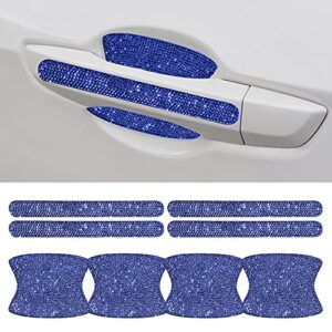 bohisen 8pcs bling car kit car door handle protector shiny rhinestones scratch-resistant stickers door cup handle protective film for car