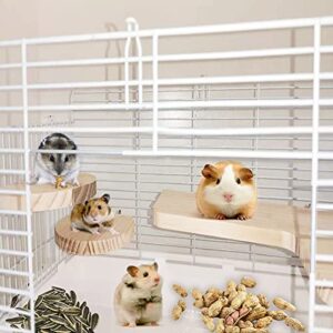 Chinchilla Cage Accessories Wooden Platform,Rat Cage Accessories Chinchilla Toys Dwarf Hamster Cage Standing Pedals, Sturdy Standing and Jumping Wooden Board for Rat Cage Chinchilla Cage Parrot Cage