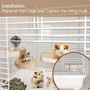 Chinchilla Cage Accessories Wooden Platform,Rat Cage Accessories Chinchilla Toys Dwarf Hamster Cage Standing Pedals, Sturdy Standing and Jumping Wooden Board for Rat Cage Chinchilla Cage Parrot Cage