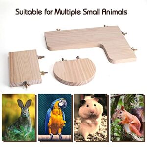 Chinchilla Cage Accessories Wooden Platform,Rat Cage Accessories Chinchilla Toys Dwarf Hamster Cage Standing Pedals, Sturdy Standing and Jumping Wooden Board for Rat Cage Chinchilla Cage Parrot Cage