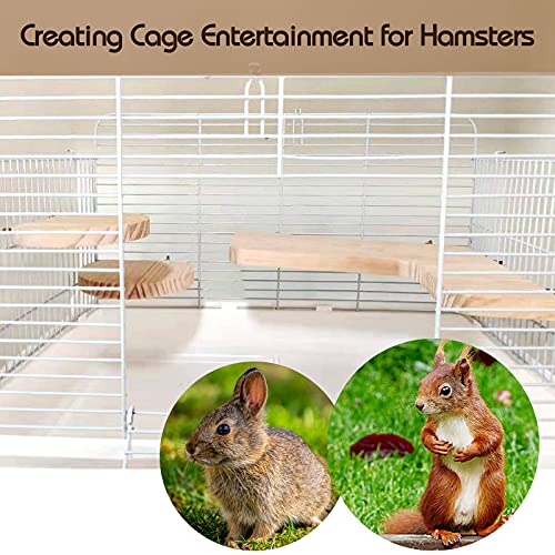 Chinchilla Cage Accessories Wooden Platform,Rat Cage Accessories Chinchilla Toys Dwarf Hamster Cage Standing Pedals, Sturdy Standing and Jumping Wooden Board for Rat Cage Chinchilla Cage Parrot Cage