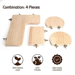 Chinchilla Cage Accessories Wooden Platform,Rat Cage Accessories Chinchilla Toys Dwarf Hamster Cage Standing Pedals, Sturdy Standing and Jumping Wooden Board for Rat Cage Chinchilla Cage Parrot Cage