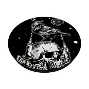 Black Crow Raven Skull Viking Norse Occult Gothic PopSockets Swappable PopGrip