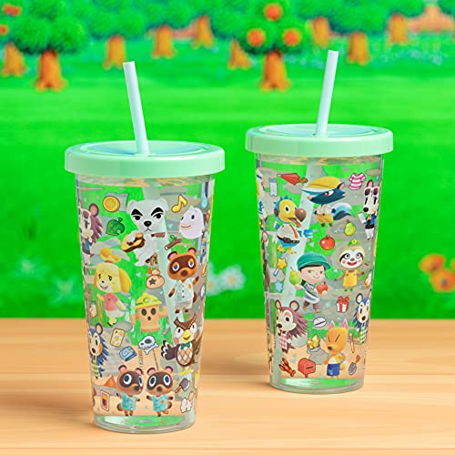 Paladone Animal Crossing Plastic Cup and Straw