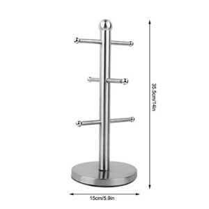 Uxsiya Tea Cup Rack Stainless Steel Rack Tree Shape Mug Storage Holder Vertical Organizer