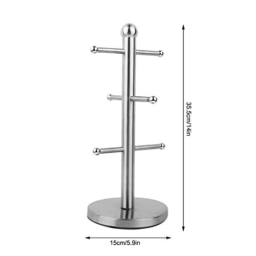 Uxsiya Tea Cup Rack Stainless Steel Rack Tree Shape Mug Storage Holder Vertical Organizer