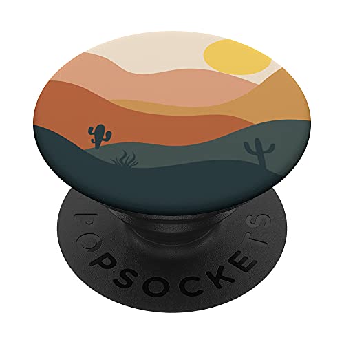 Abstract Mountains Cactus Desert Landscape in Terracotta PopSockets Swappable PopGrip