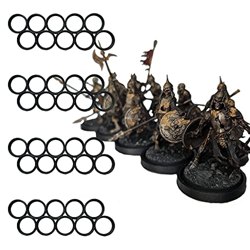 MiniDepot 4 Pack | 25mm Movement Trays | 10 Model Capacity | for Warhammer 40k, Age of Sigmar, and Other Miniature Games (Staggered Formation)