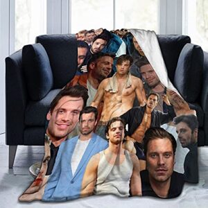 gadimen sebastian stan flannel fleece throw blanket, super soft lightweight blankets for all season, fleece blankets for couch/bed, fuzzy plush blanket for home decorations 50x40 inches