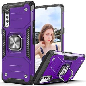 aymecl compatible for lg velvet 5g case lg velvet 5g uw case,military grade shockproof protective case,with kickstand,for lg velvet 5g-purple