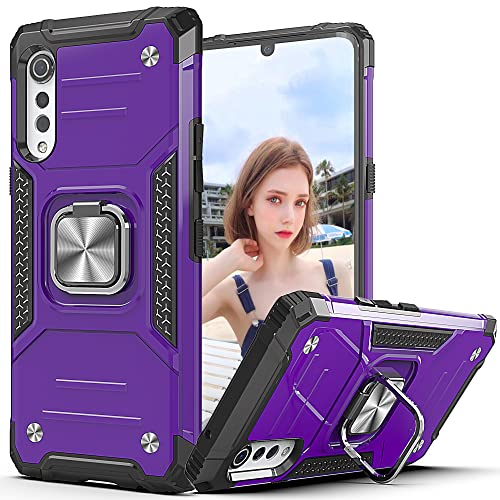 AYMECL Compatible for LG Velvet 5G Case LG Velvet 5G UW case,Military Grade Shockproof Protective Case,with Kickstand,for LG Velvet 5G-Purple