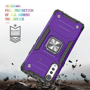 AYMECL Compatible for LG Velvet 5G Case LG Velvet 5G UW case,Military Grade Shockproof Protective Case,with Kickstand,for LG Velvet 5G-Purple