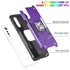 AYMECL Compatible for LG Velvet 5G Case LG Velvet 5G UW case,Military Grade Shockproof Protective Case,with Kickstand,for LG Velvet 5G-Purple